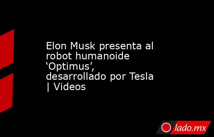 Elon Musk presenta al robot humanoide ‘Optimus’, desarrollado por Tesla ...