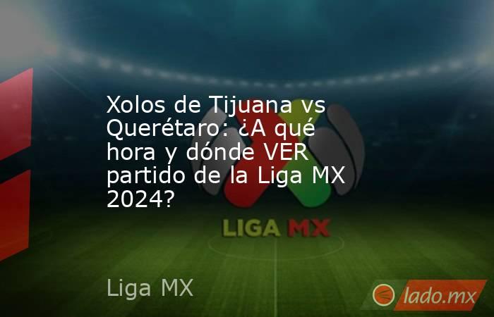 Xolos de Tijuana vs Querétaro: ¿A qué hora y dónde VER partido de la Liga MX 2024? - Lado.mx