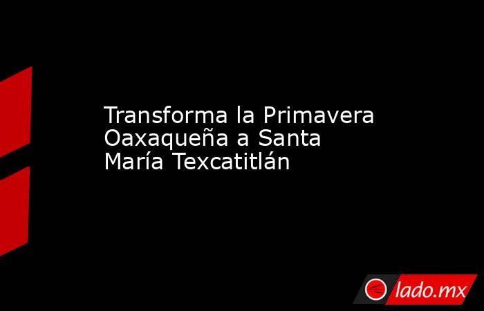 Transforma la Primavera Oaxaqueña a Santa María Texcatitlán - Lado.mx