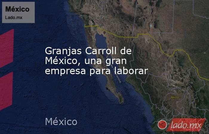Granjas Carroll de México, una gran empresa para laborar - Lado.mx