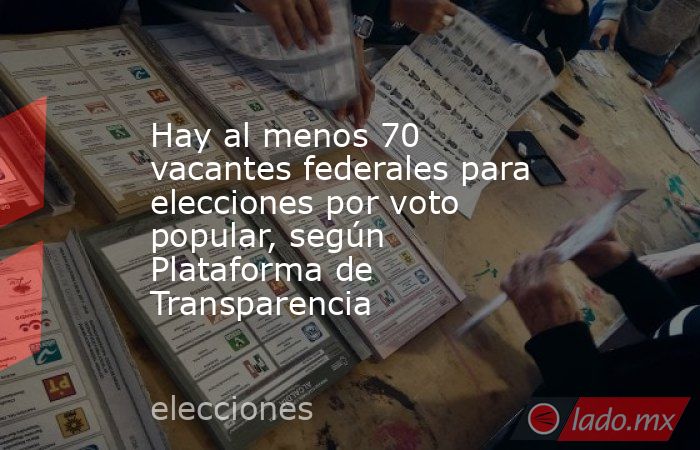 Hay al menos 70 vacantes federales para elecciones por voto popular ...