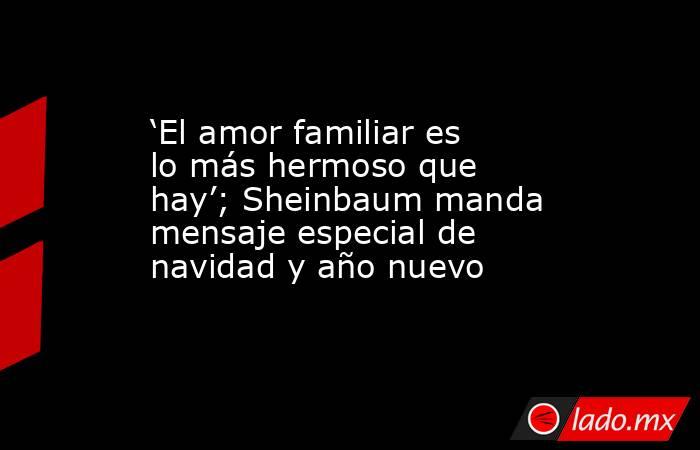 ‘El amor familiar es lo más hermoso que hay’; Sheinbaum manda mensaje especial de navidad y año ...