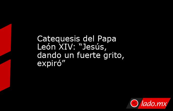 Catequesis del Papa León XIV: “Jesús, dando un fuerte grito, expiró ...