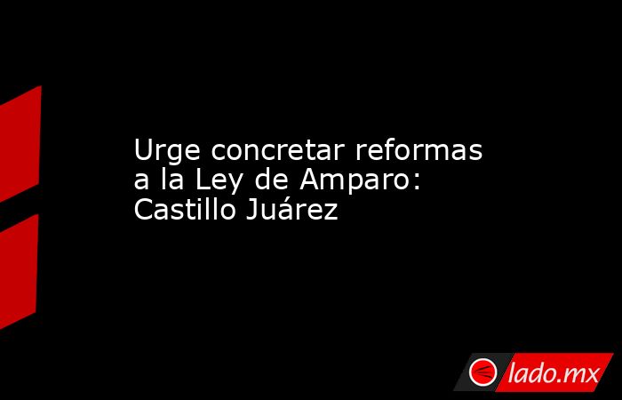 Urge concretar reformas a la Ley de Amparo: Castillo Juárez - Lado.mx