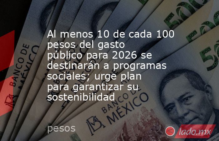 Al menos 10 de cada 100 pesos del gasto público para 2026 se destinarán ...