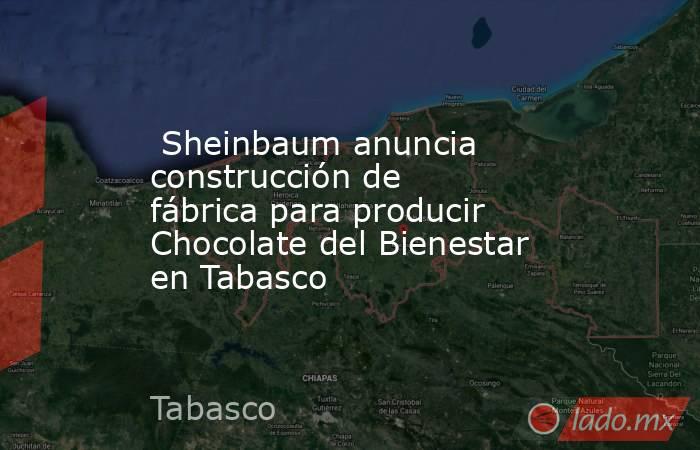 Sheinbaum anuncia construcción de fábrica para producir Chocolate del ...
