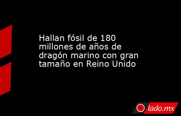 Hallan fósil de 180 millones de años de dragón marino con gran tamaño ...