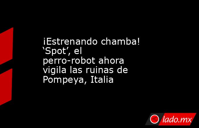 ¡Estrenando chamba! ‘Spot’, el perro-robot ahora vigila las ruinas de ...